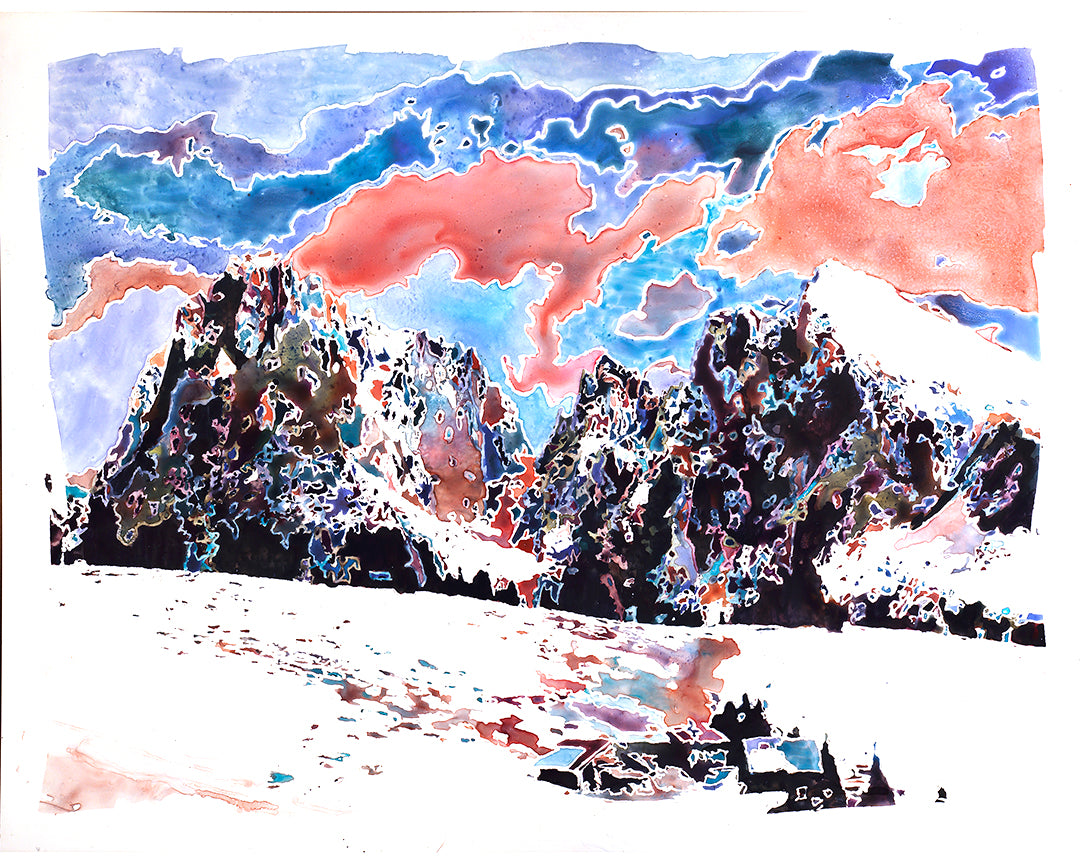 Colorful watercolor paintings on YUPO. Colorful interior design ...