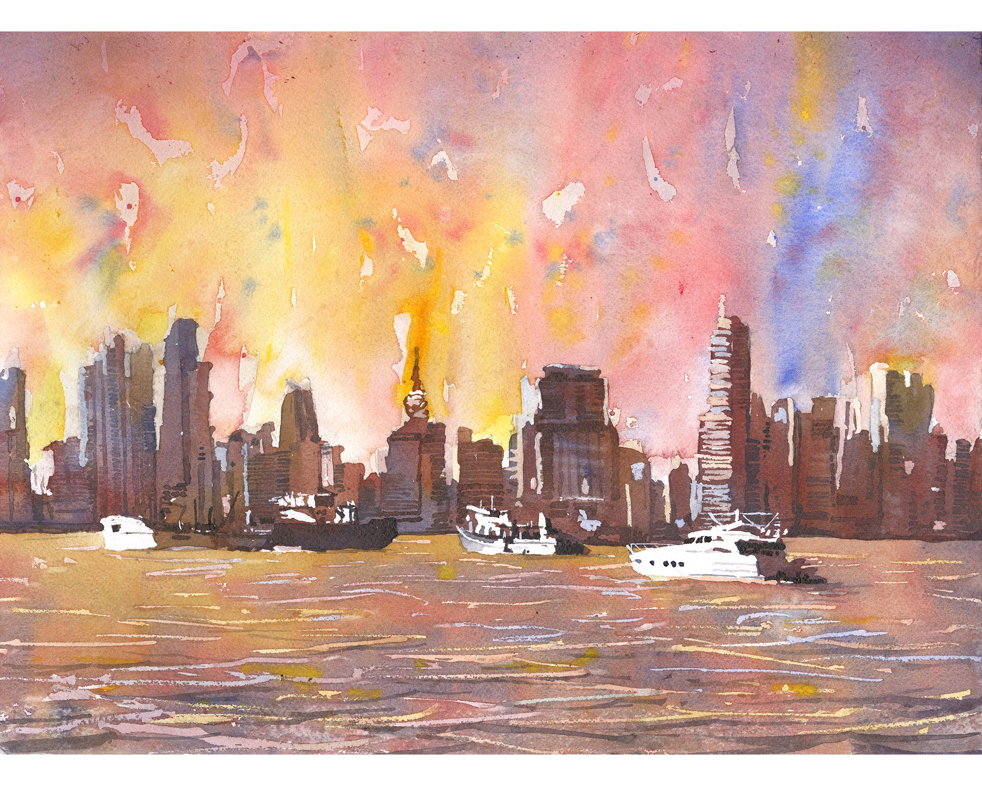 Colorful sunset Panama City Central America harbor trendy wall art ...